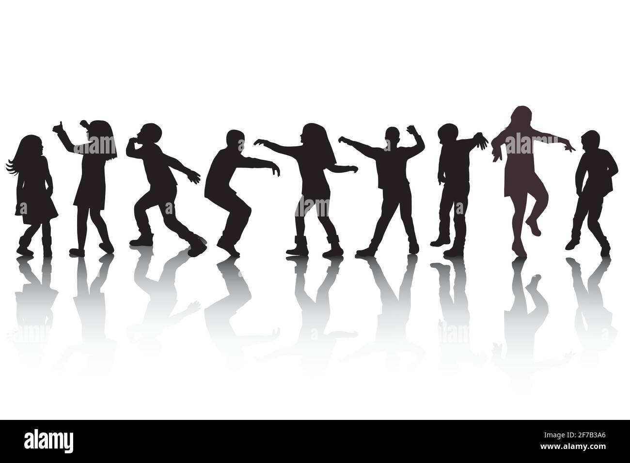 Group Dance Silhouette Vector
