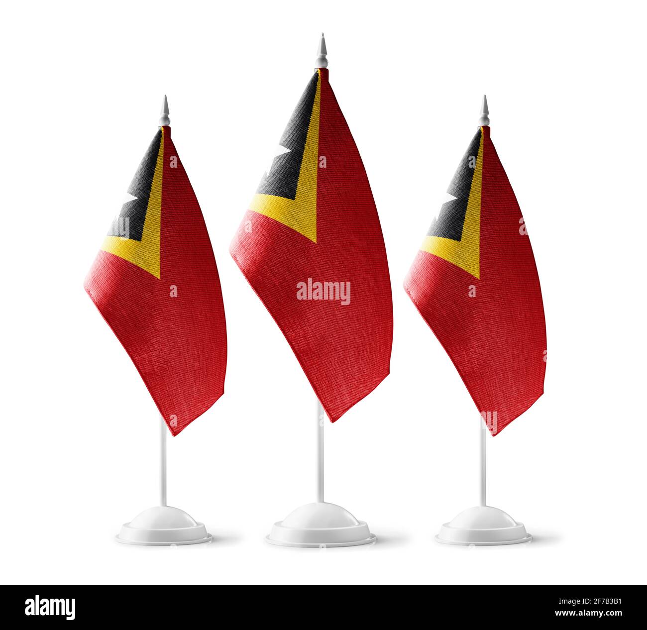 Small national flags of the East Timor on a white background Stock ...