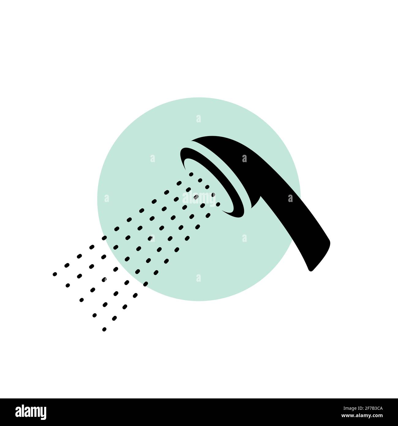 Shower vector head icon. Water shower symbol bathroom sign pictogram ...