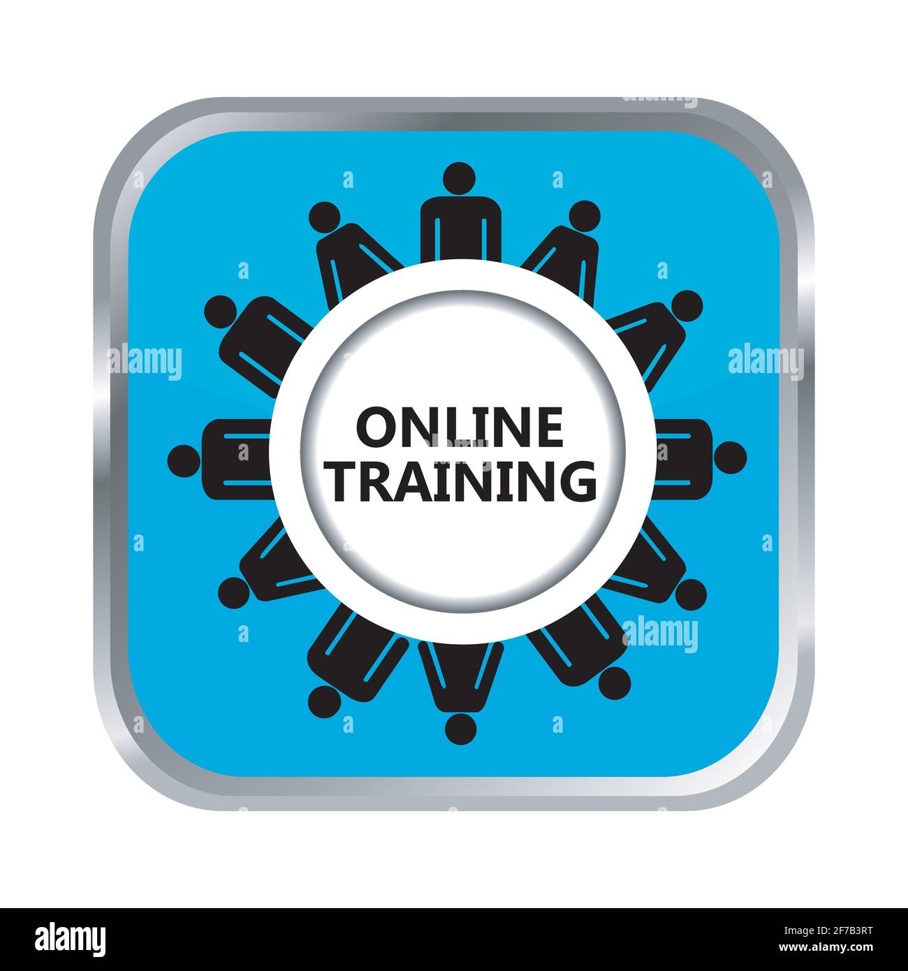 Online training blue button on white background Stock Vector Image ...