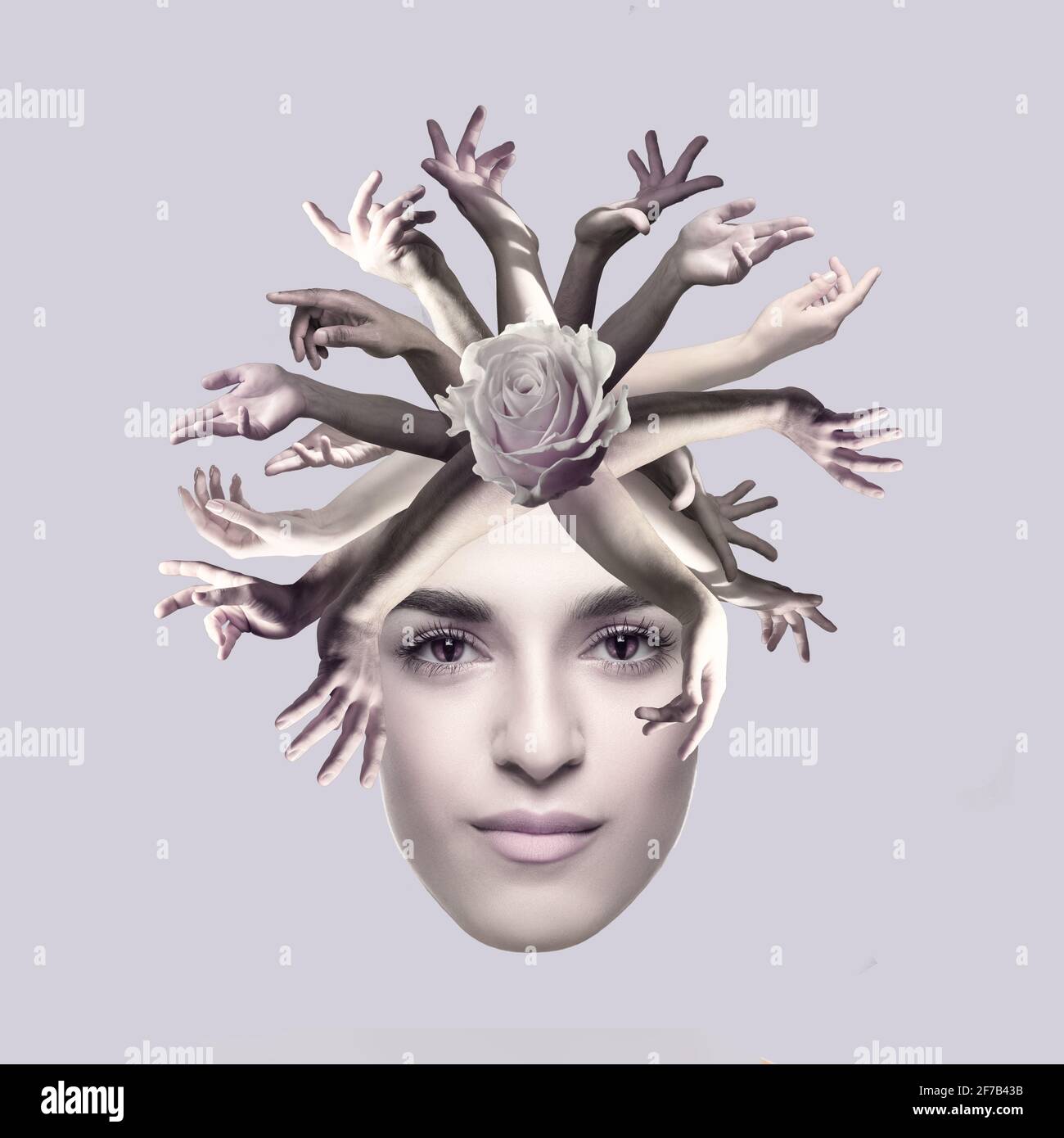 Hands aesthetic on bright background, artwork. Concept of human ...