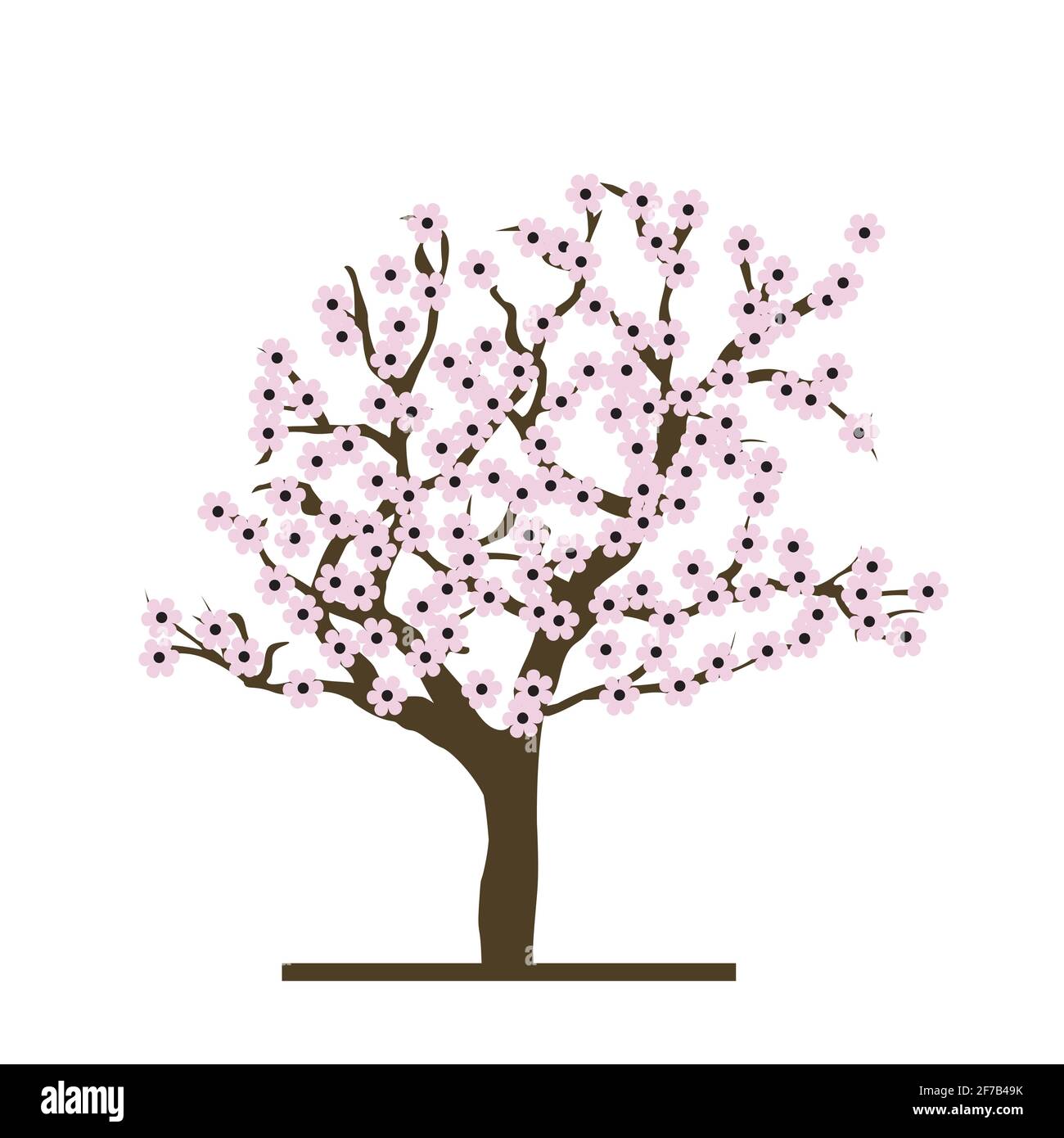 Tree white flowers flowering Stock Vector Images - Alamy