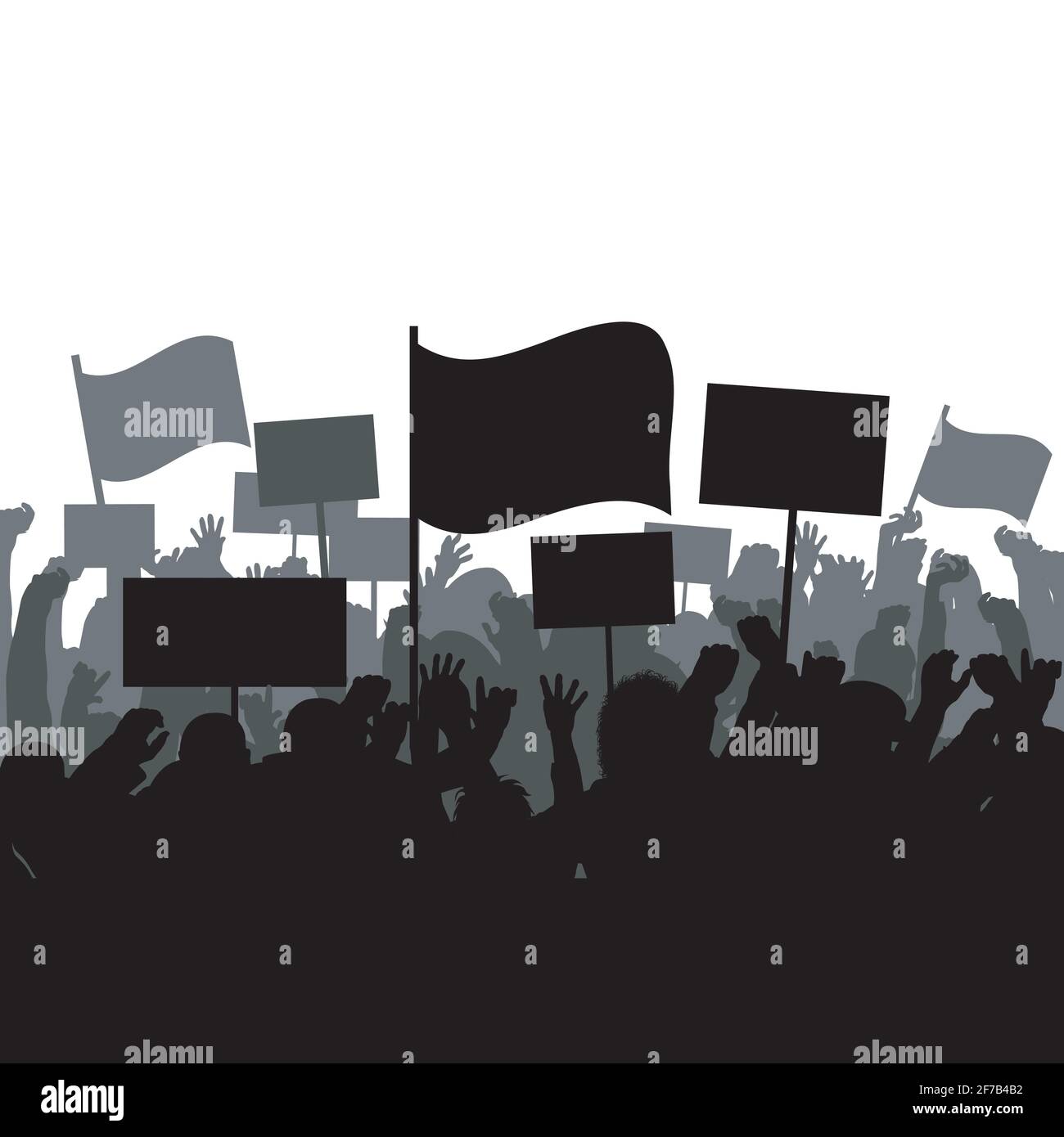 Silhouettes of protesting crowd Stock Vector Image & Art - Alamy