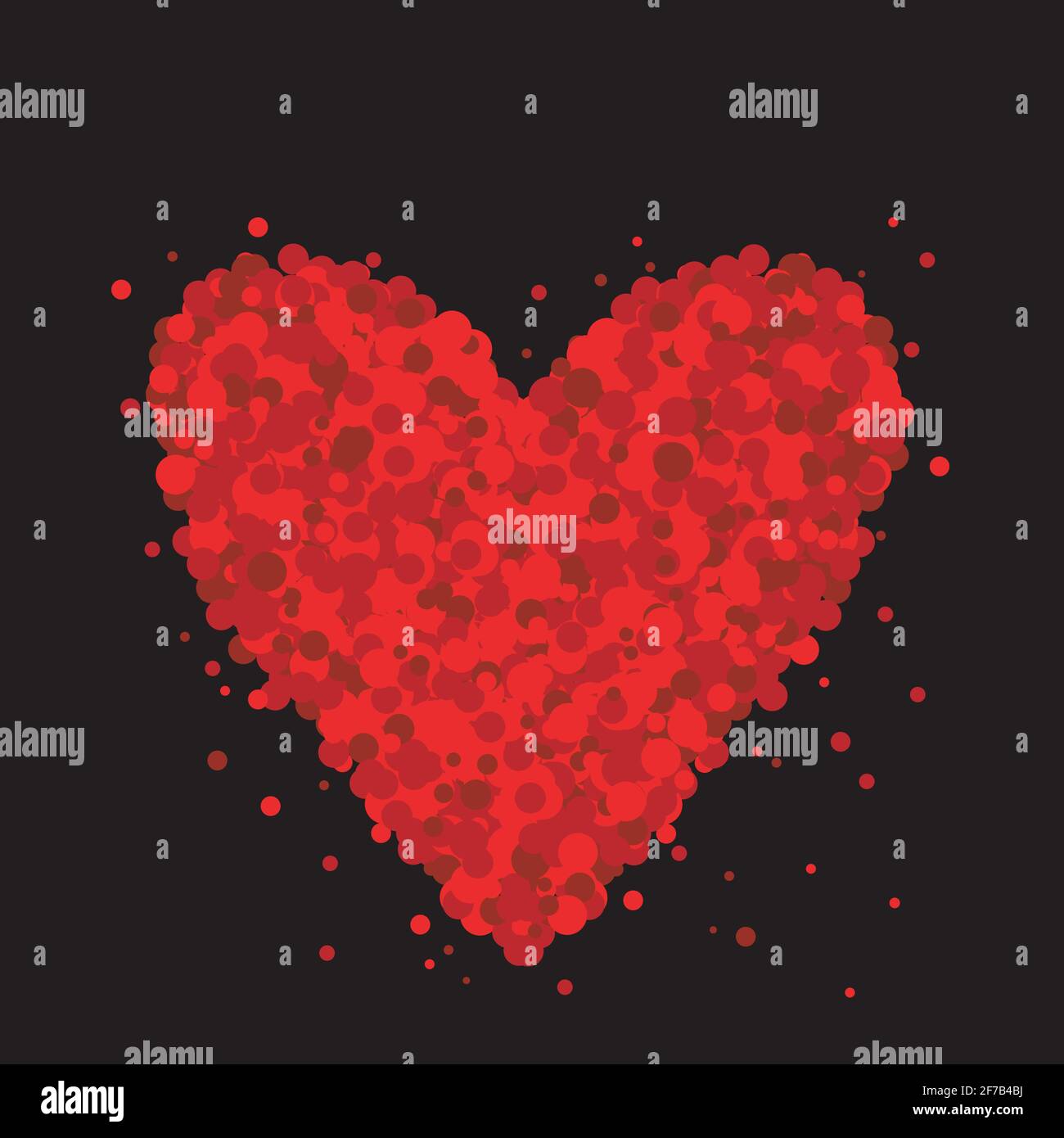 Heart made of dots on black background Stock Vector Image & Art - Alamy