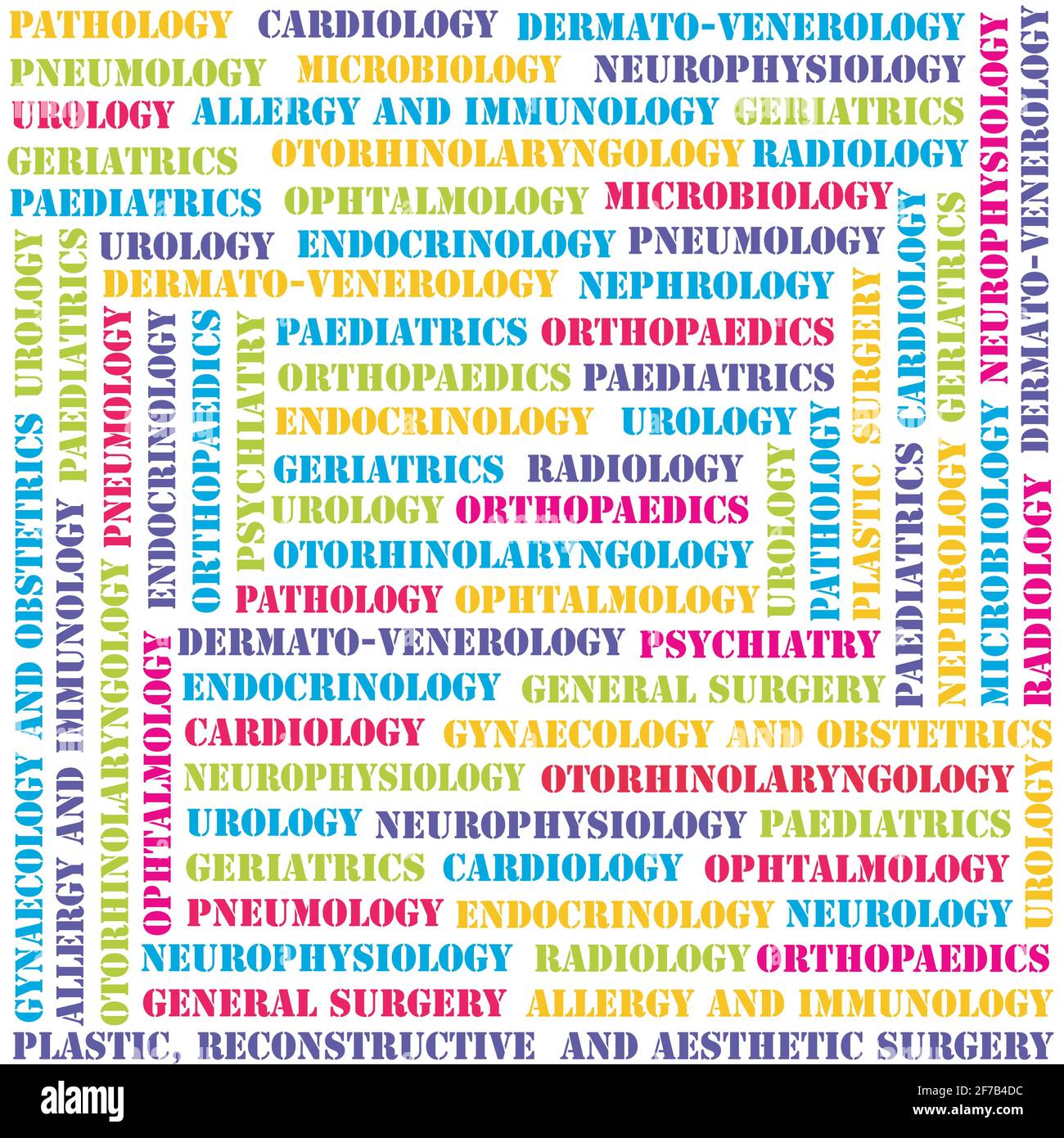 Colorful typography with medical areas Stock Vector Image & Art - Alamy