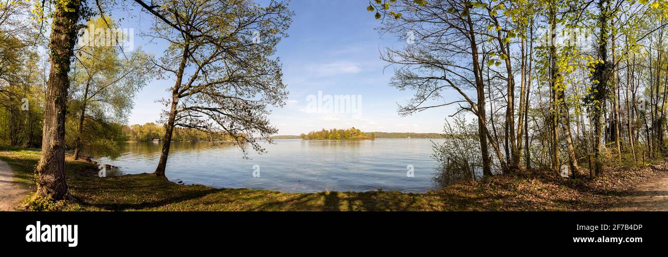 Panorama view of Starnberger See lake in Bavaria, Germany Stock Photo ...