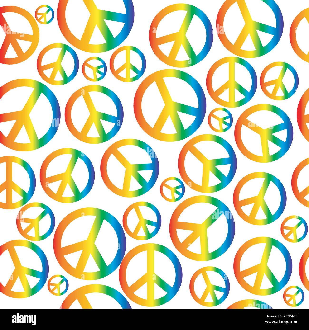 Peace symbol with circular rainbow gradient seamless background Stock ...