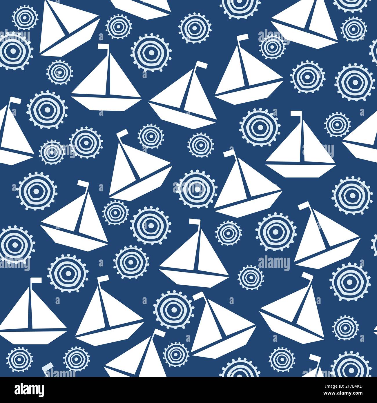 Marine theme seamless with background cartoon boats Stock Vector Image ...