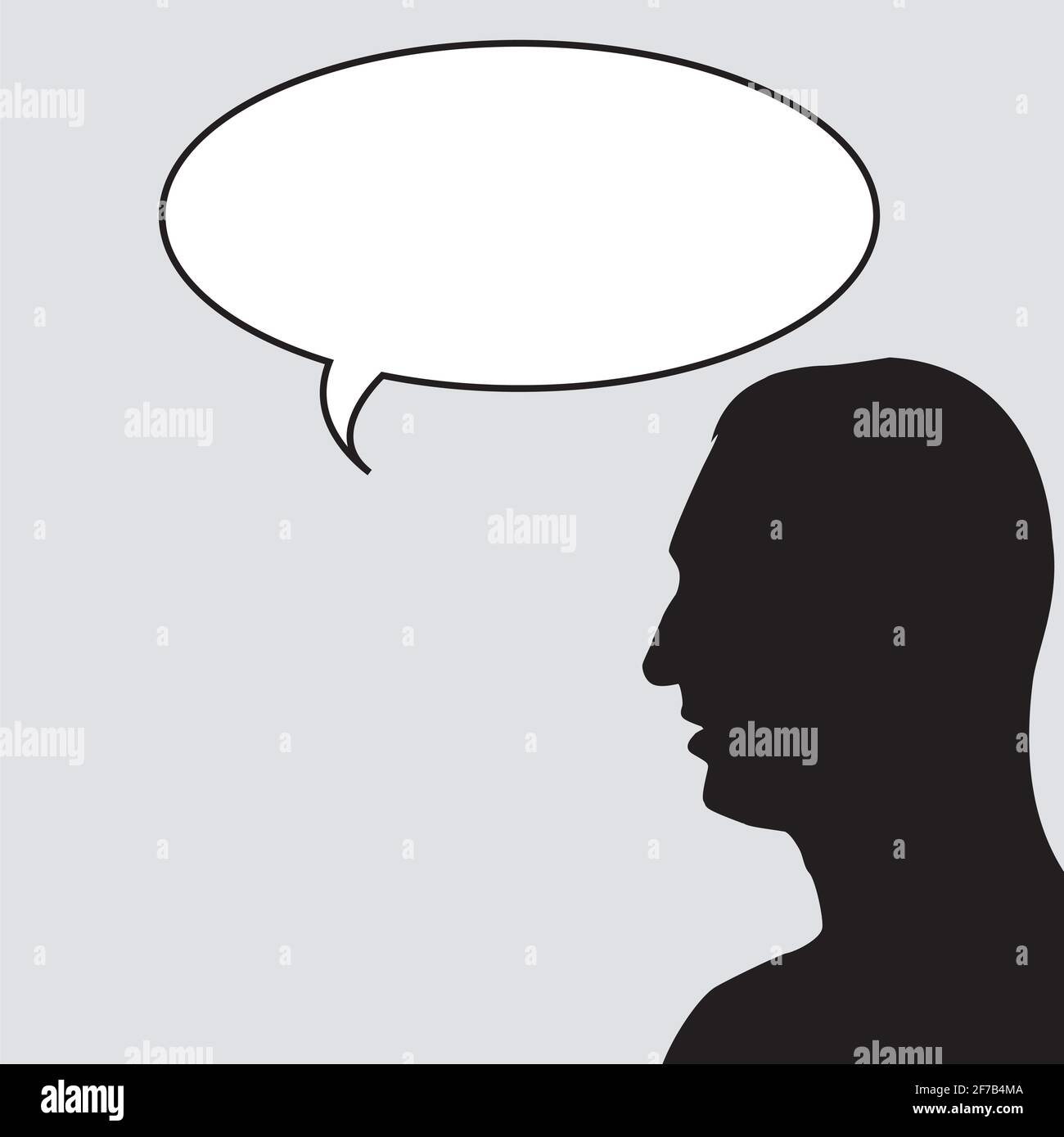 Man silhouette with chat bubbles Stock Vector Image & Art - Alamy