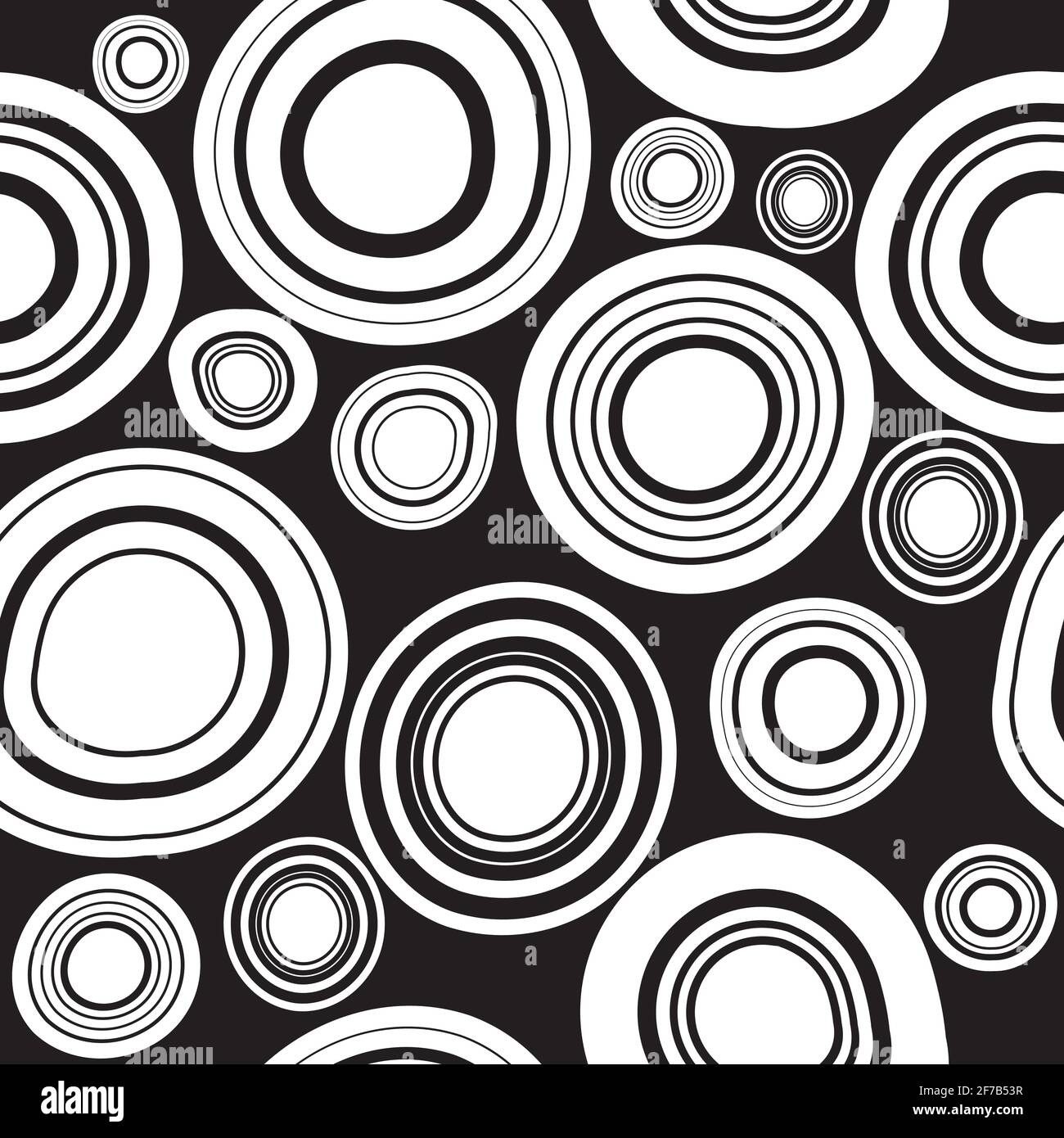 Black and white circles seamless background Stock Vector Image & Art ...