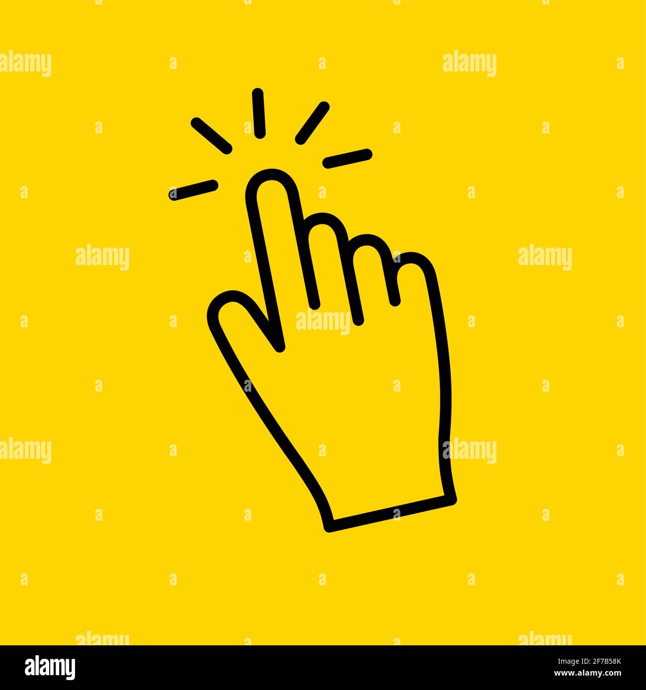 Click finger mouse line icon. Vector hand pointer cursor gesture sign ...