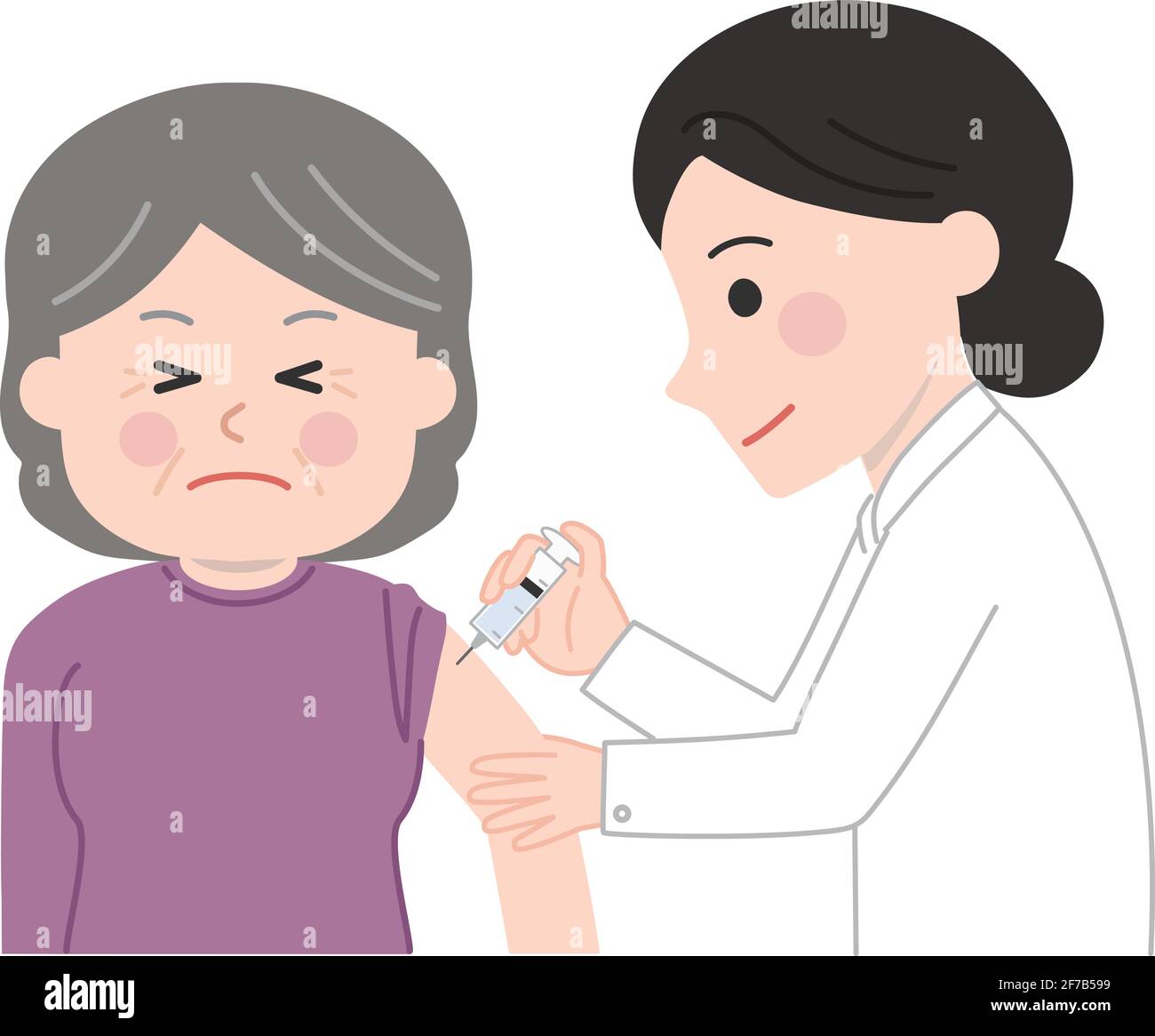 Woman receiving injection Stock Vector Images - Alamy