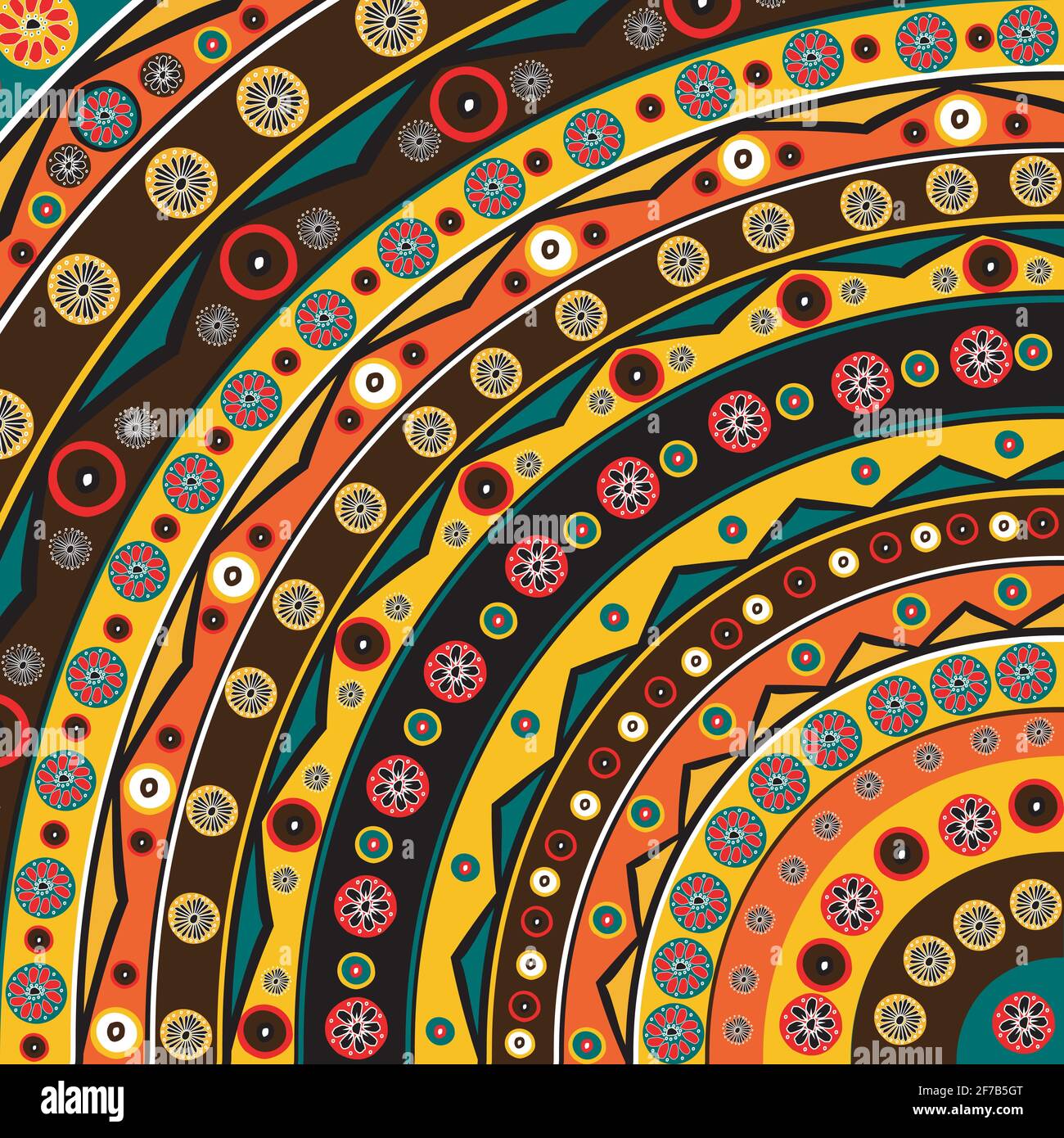 Colorful background with african ethnic motifs and flowers Stock Vector ...