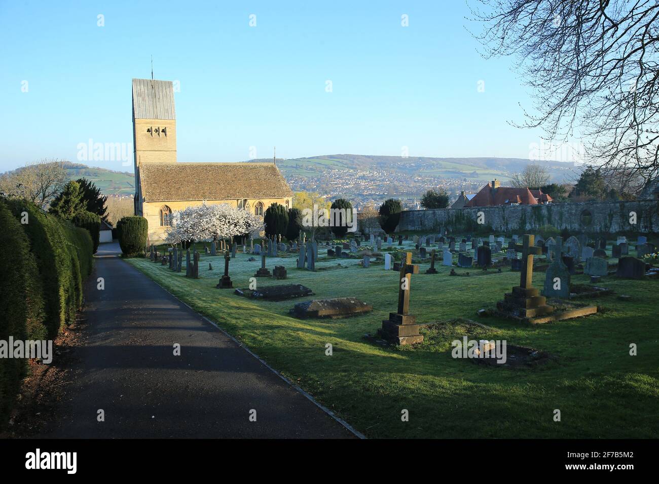 Selsley Church in the Cotswold town of Stroud. Displaying a fine style ...