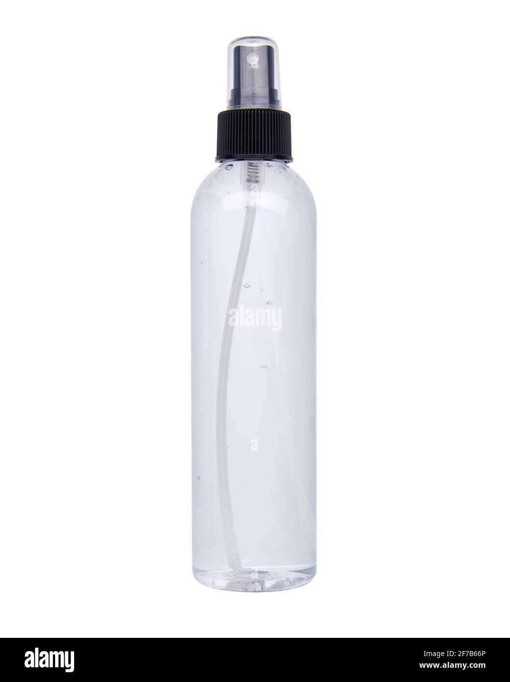 Clear plastic spray bottle isolated on white background Stock Photo - Alamy