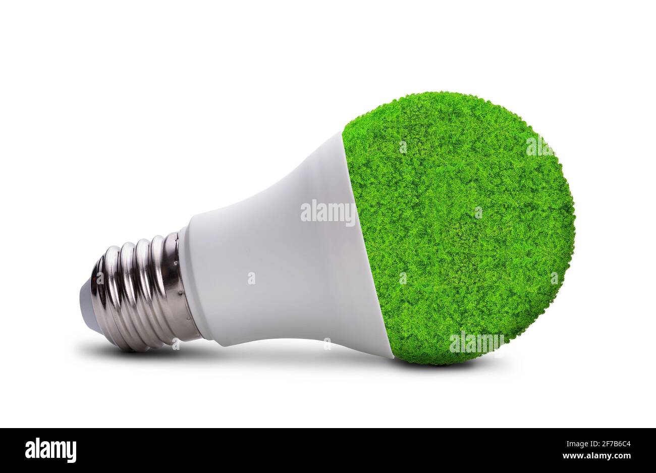 Eco LED bulb isolated on white background. Energy saving lightbulb ...