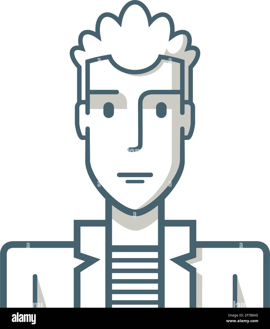 Illustration of a young man drawn with simple lines Stock Vector Image ...