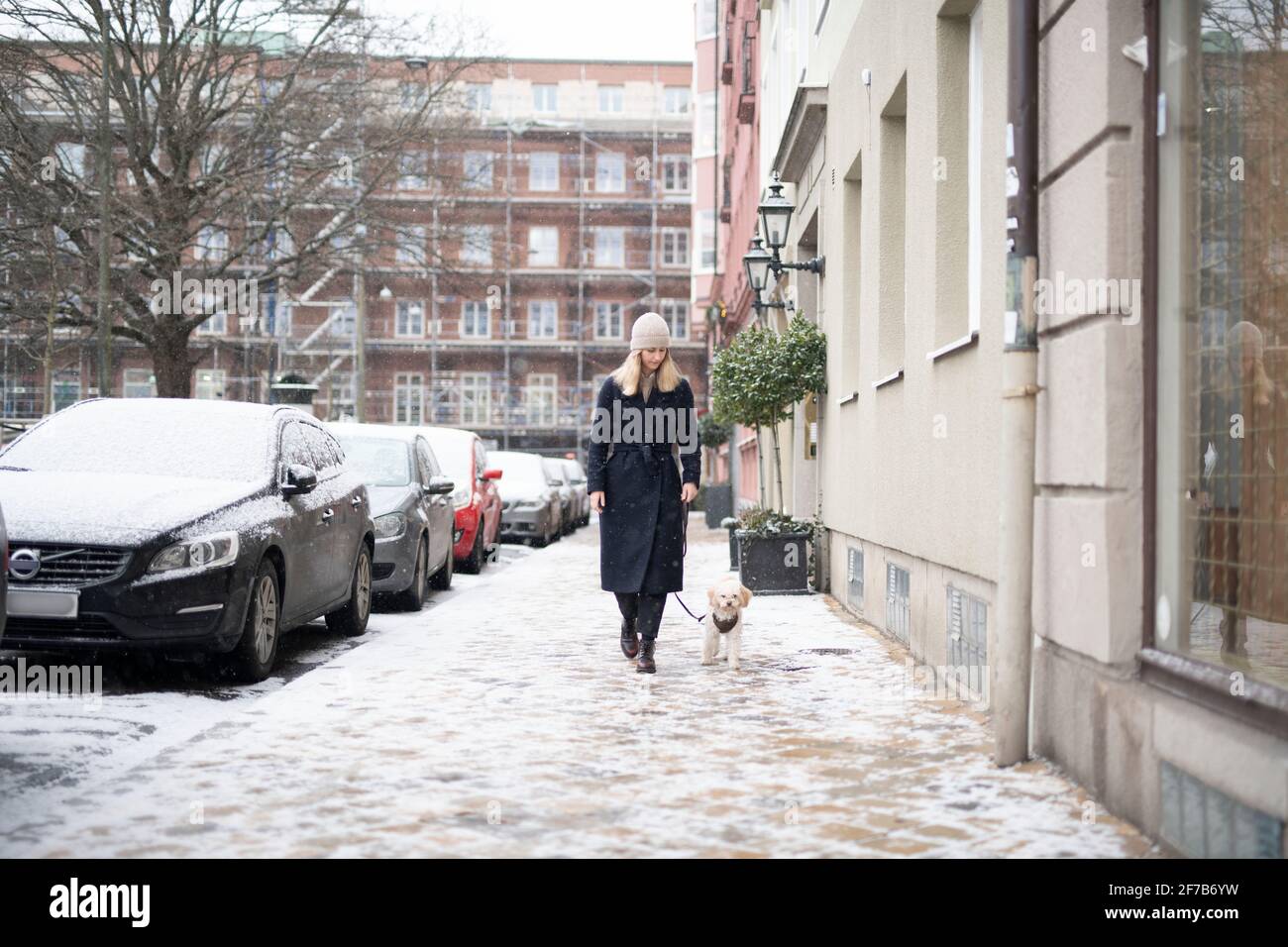 People walking on winter street hi-res stock photography and images - Alamy