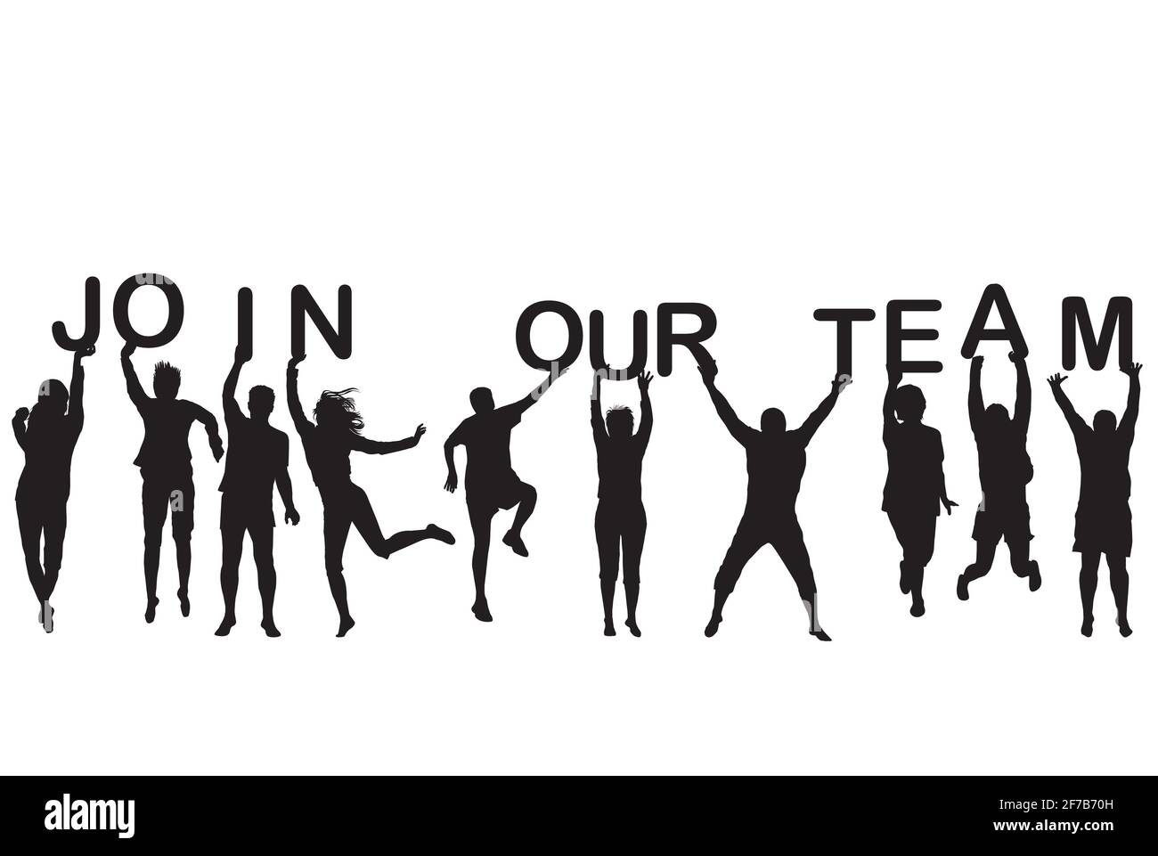 People silhouettes holding letters with words JOIN OUR TEAM Stock ...
