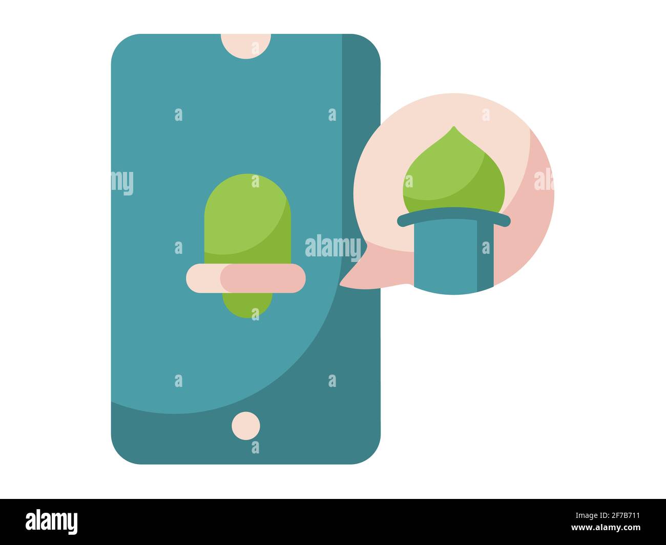 phone prayer reminder ramadan single isolated icon with flat style ...