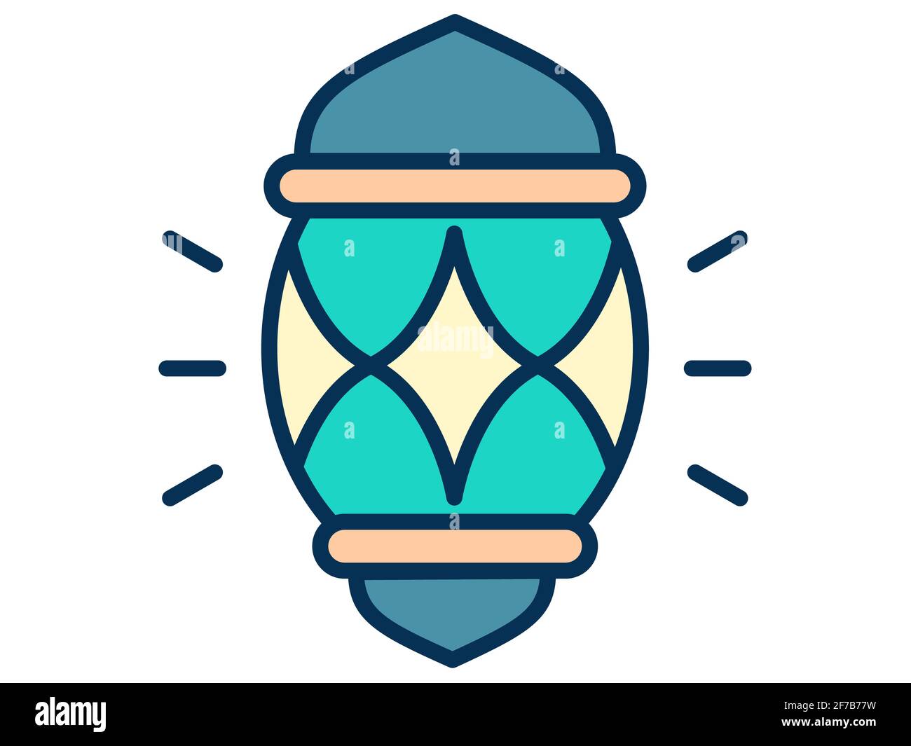 lamp islamic ornament light single isolated icon with filled line style ...