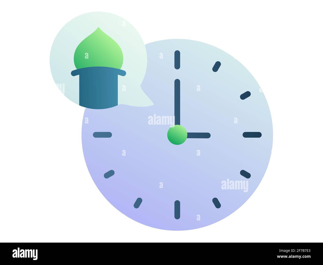 time callprayer adzan islam single isolated icon with smooth style ...