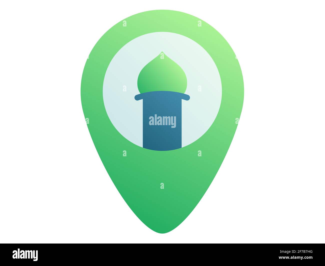 location mosque praying single isolated icon with smooth style vector ...