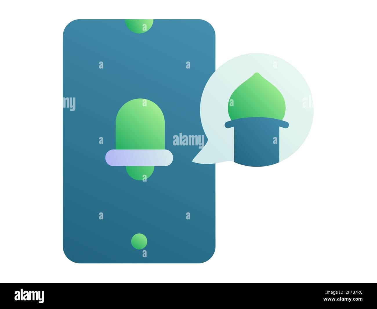 phone prayer reminder ramadan single isolated icon with smooth style ...