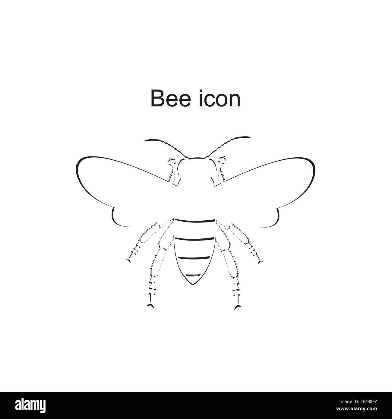 Silhouette bee on white Black and White Stock Photos & Images - Alamy
