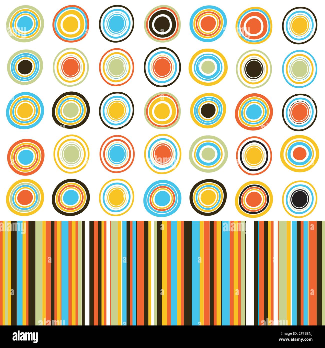 Circles and stripes fabric pattern Stock Vector Images - Alamy