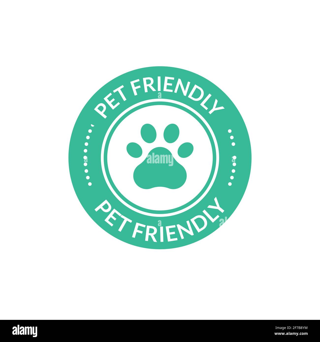 Pet animal friendly sign. Paw dog cat place icon certified Stock Vector ...