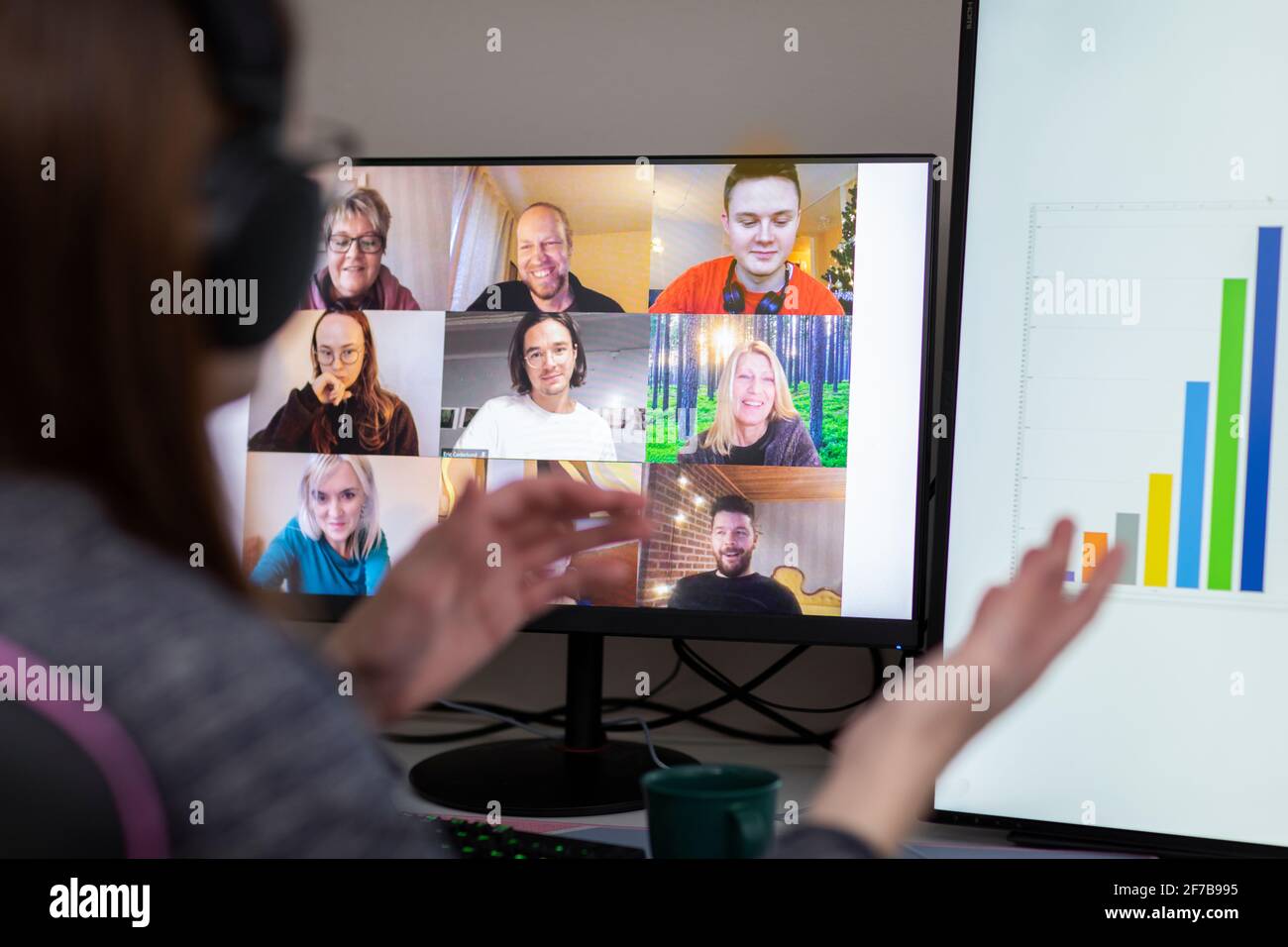 Adult video meeting at home hi-res stock photography and images - Alamy