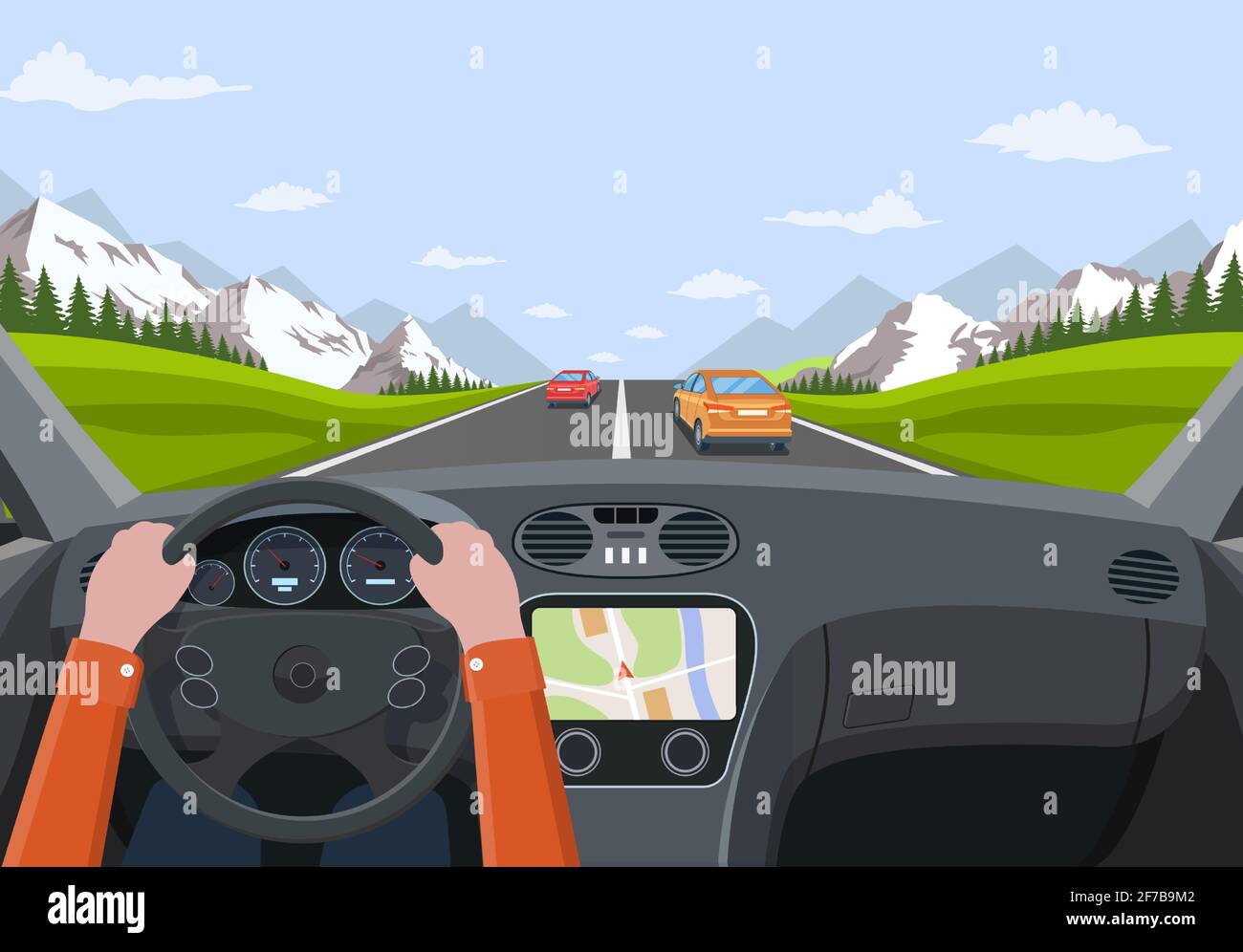 Vehicle salon, inside car driver Stock Vector Image & Art - Alamy