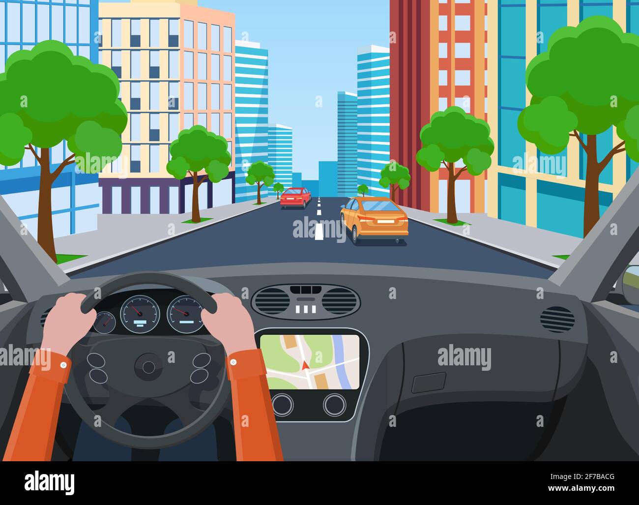 Vehicle interior perspective Stock Vector Images - Alamy