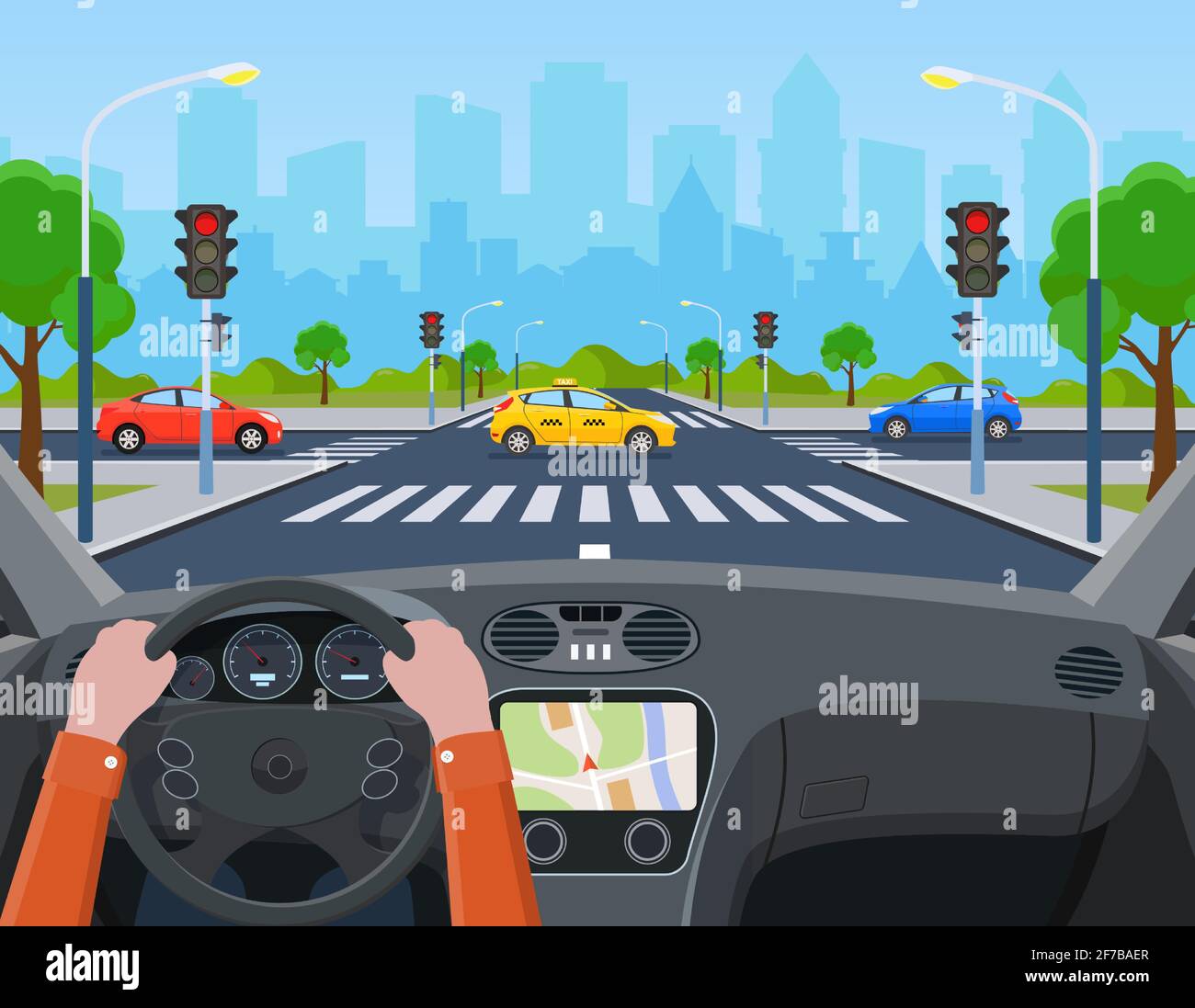 Green crossing lights Stock Vector Images - Alamy