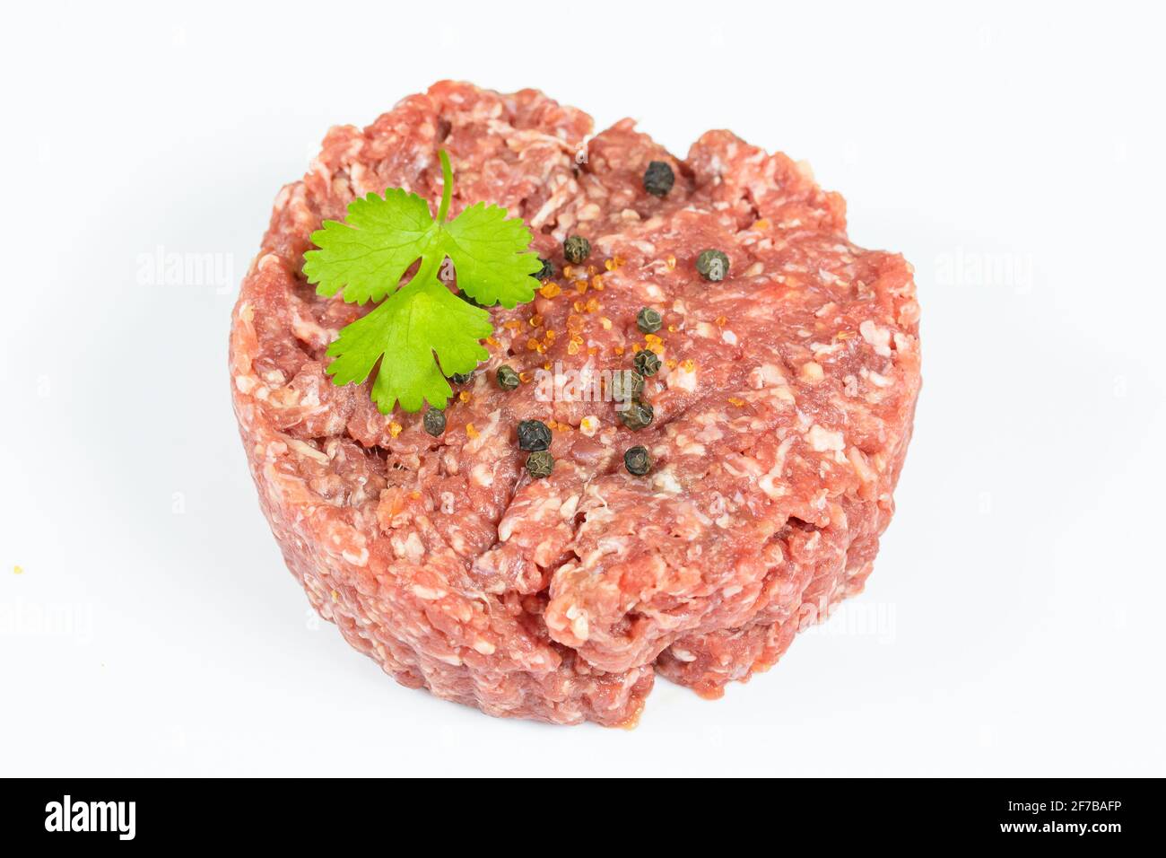 raw ground steak on white background Stock Photo - Alamy