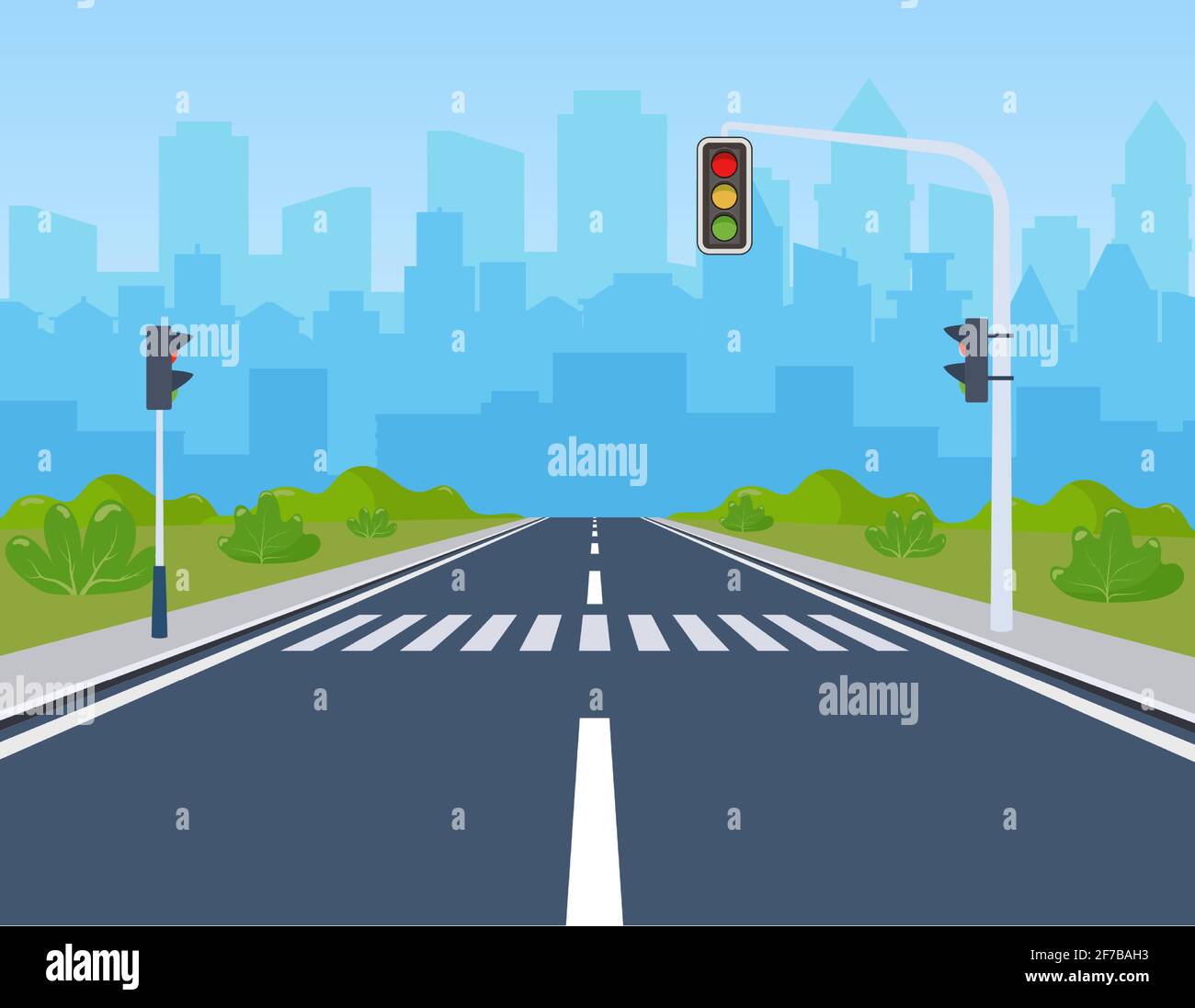 City car driving skyscraper Stock Vector Images - Alamy