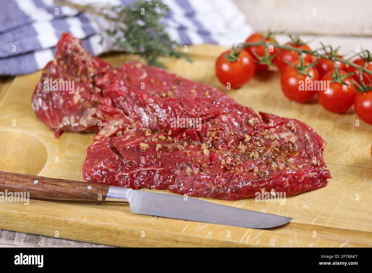 raw marinated steak Stock Photo - Alamy
