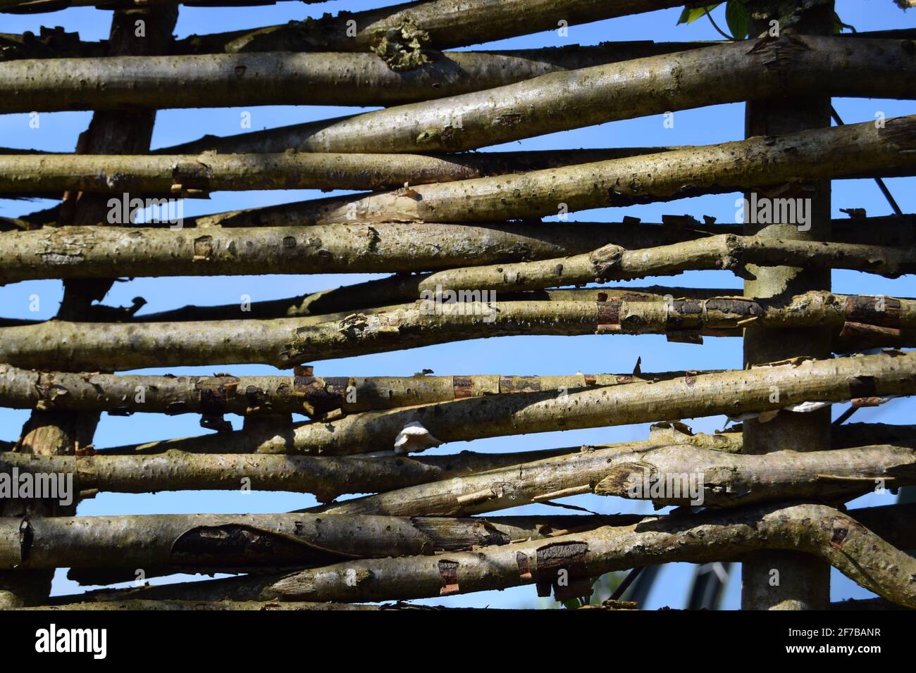 Interwoven wooden fence hi-res stock photography and images - Alamy