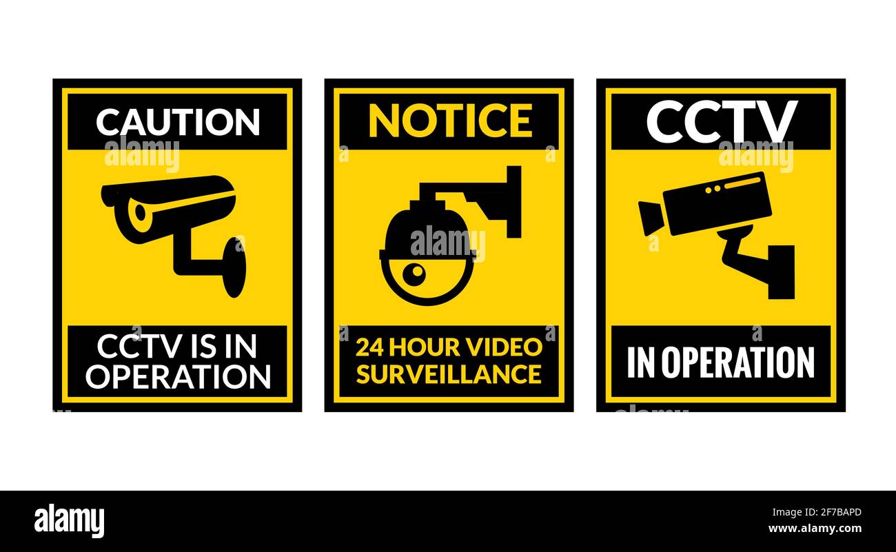 Warning Cctv Camera Logo