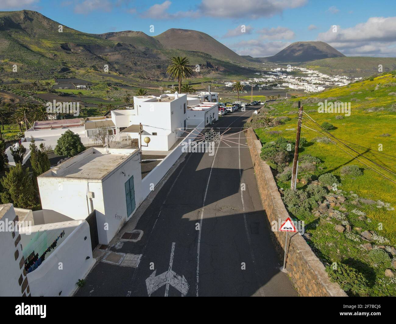 Aerial view of Haria at Lanzarote on Canary island in Spain Stock Photo ...