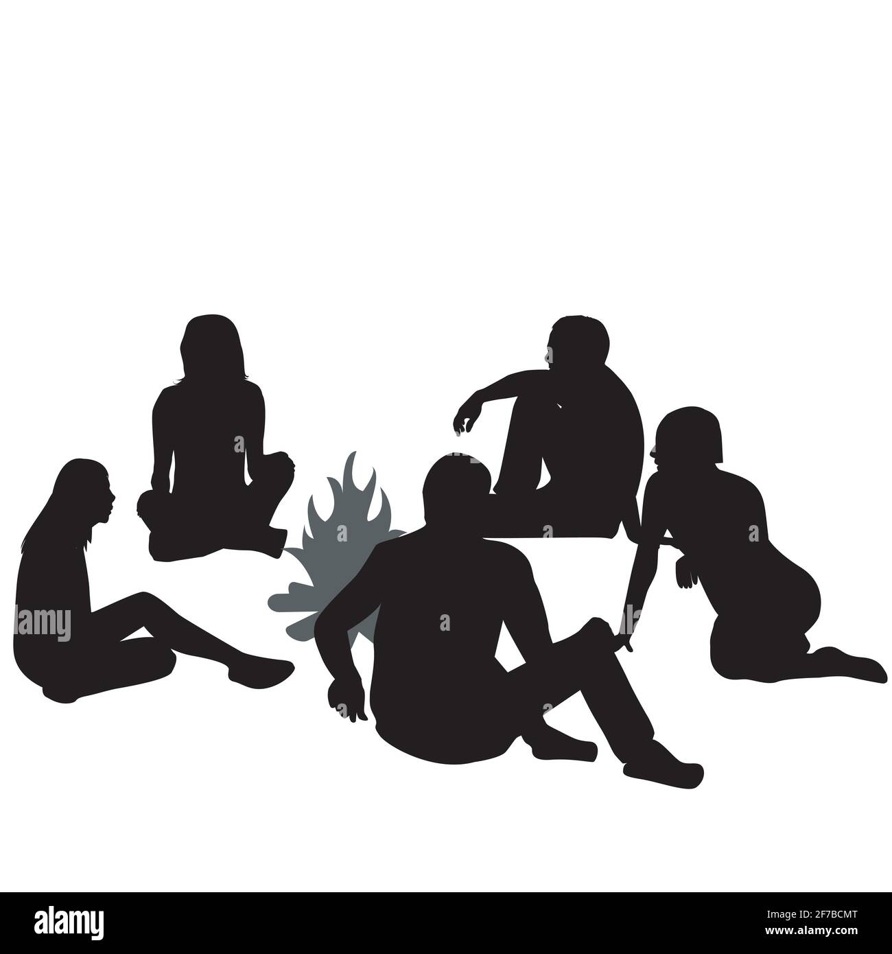 Relaxing campfire Black and White Stock Photos & Images - Alamy