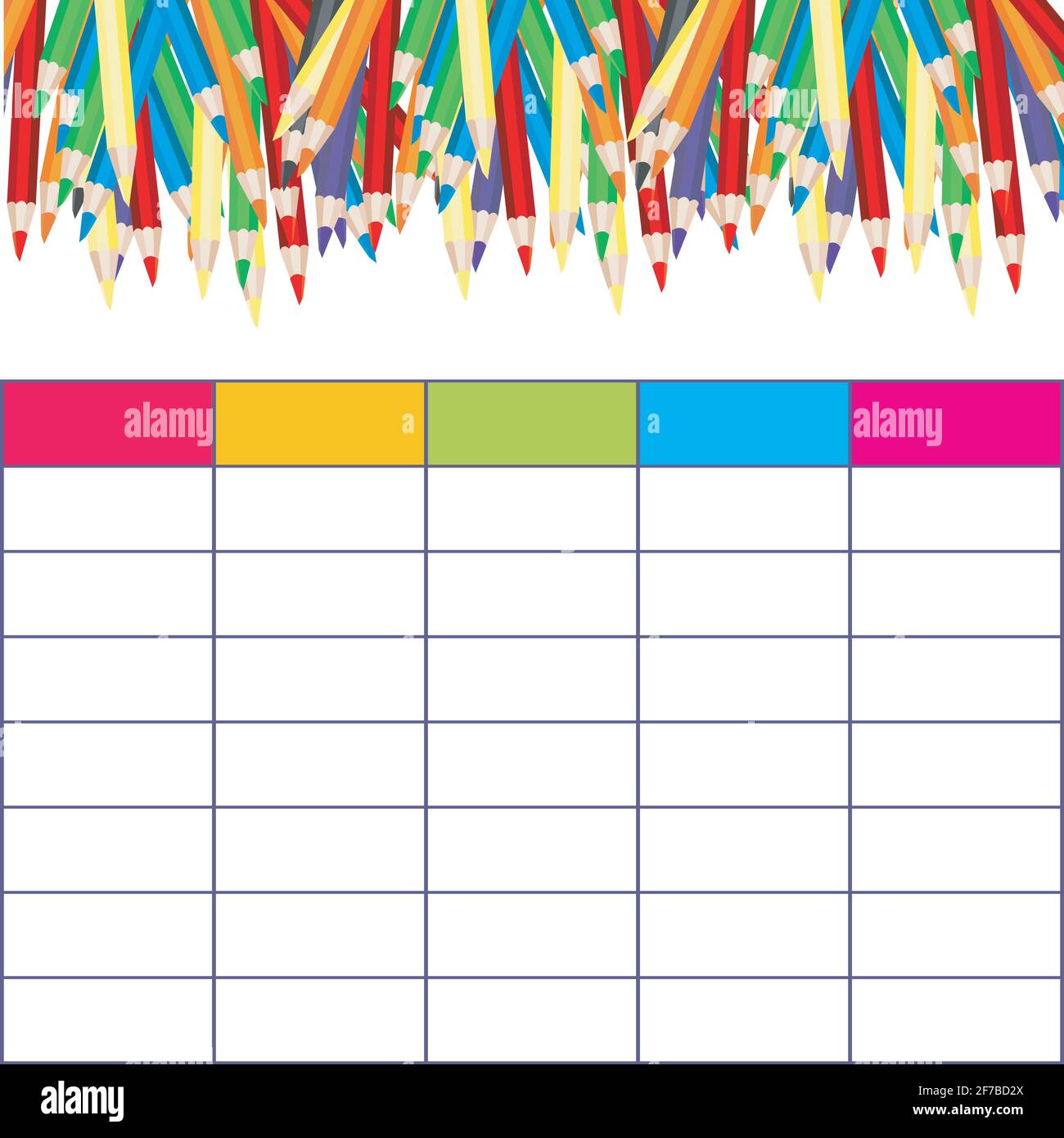 School schedule cute cartoon hi-res stock photography and images - Alamy