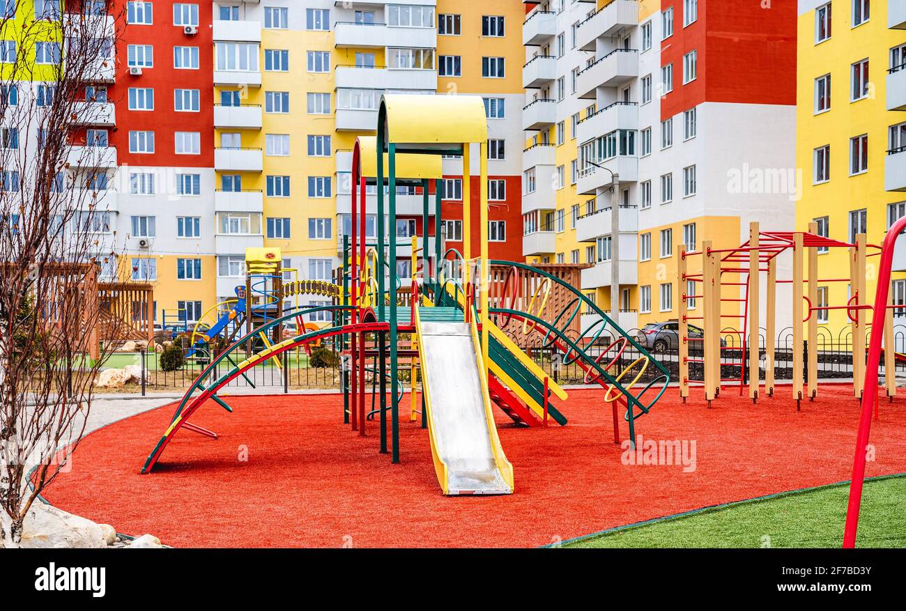 Public colorful children playground Stock Photo - Alamy