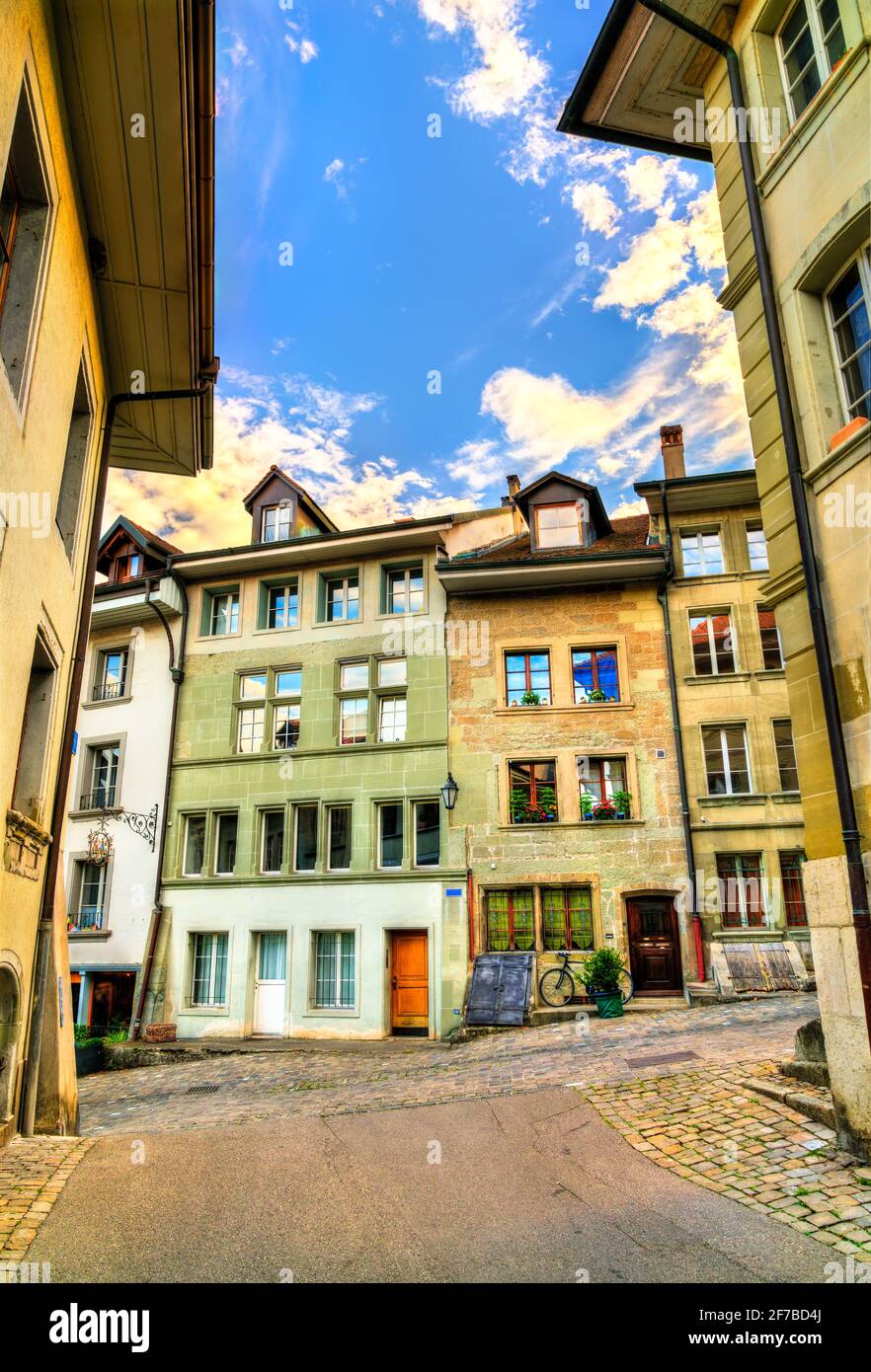 Europe switzerland fribourg building facade hi-res stock photography ...