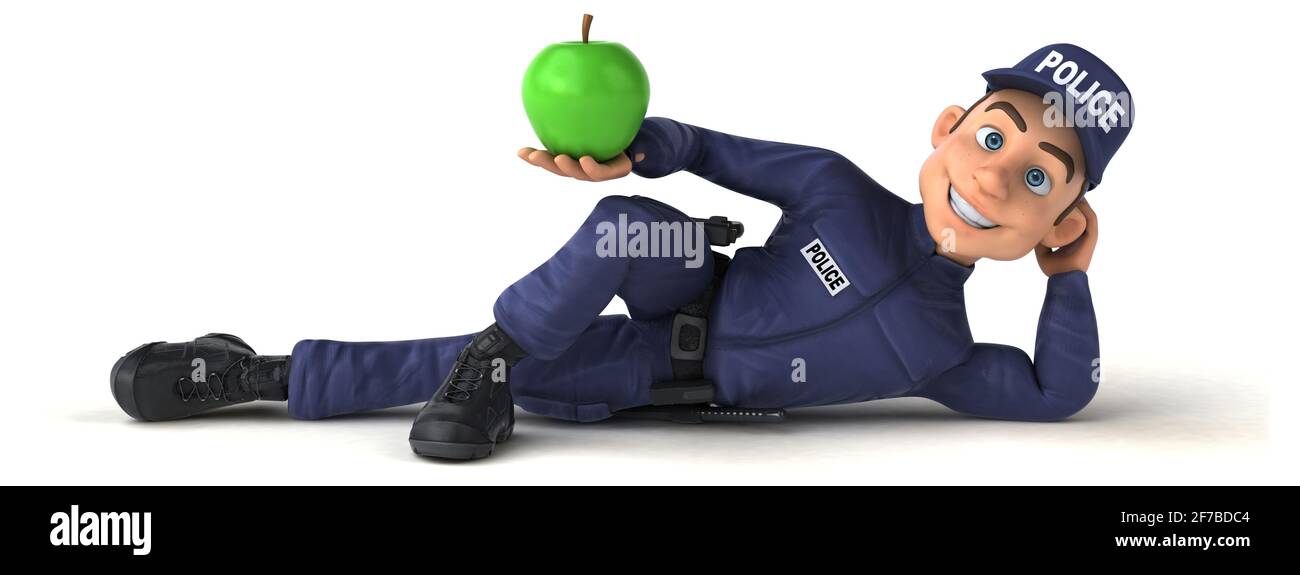 Fun 3D illustration of a cartoon Police Officer Stock Photo - Alamy