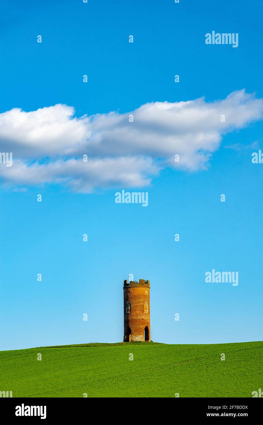 Wilder's Folly, a brick built structure, stands in the distance in a ...