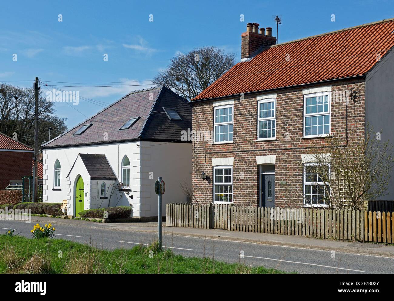 Cottage and chapel in the village of West Lutton, North Yorkshire ...