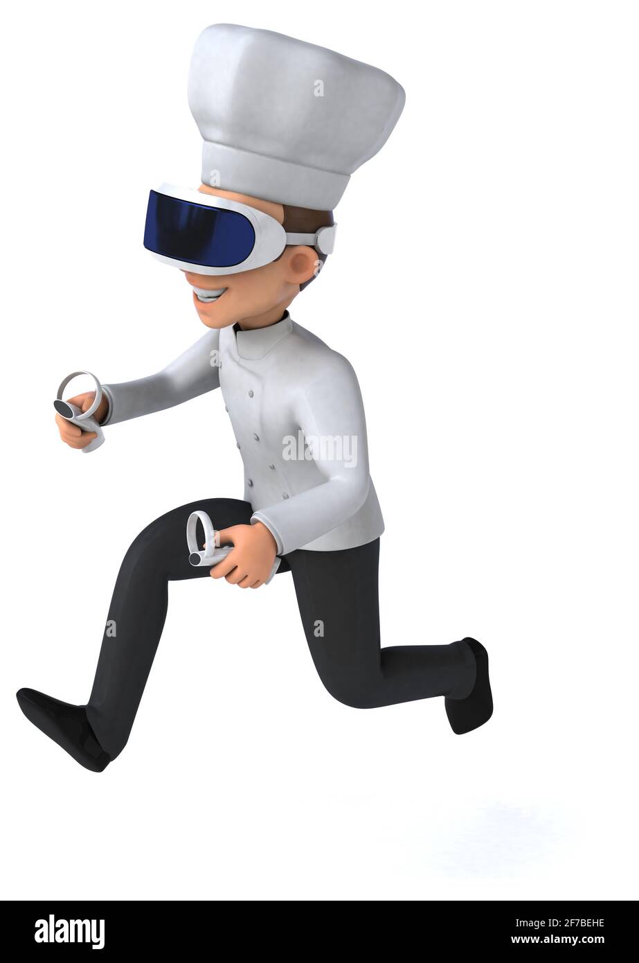Fun 3D Illustration of a chef with a VR Helmet Stock Photo - Alamy