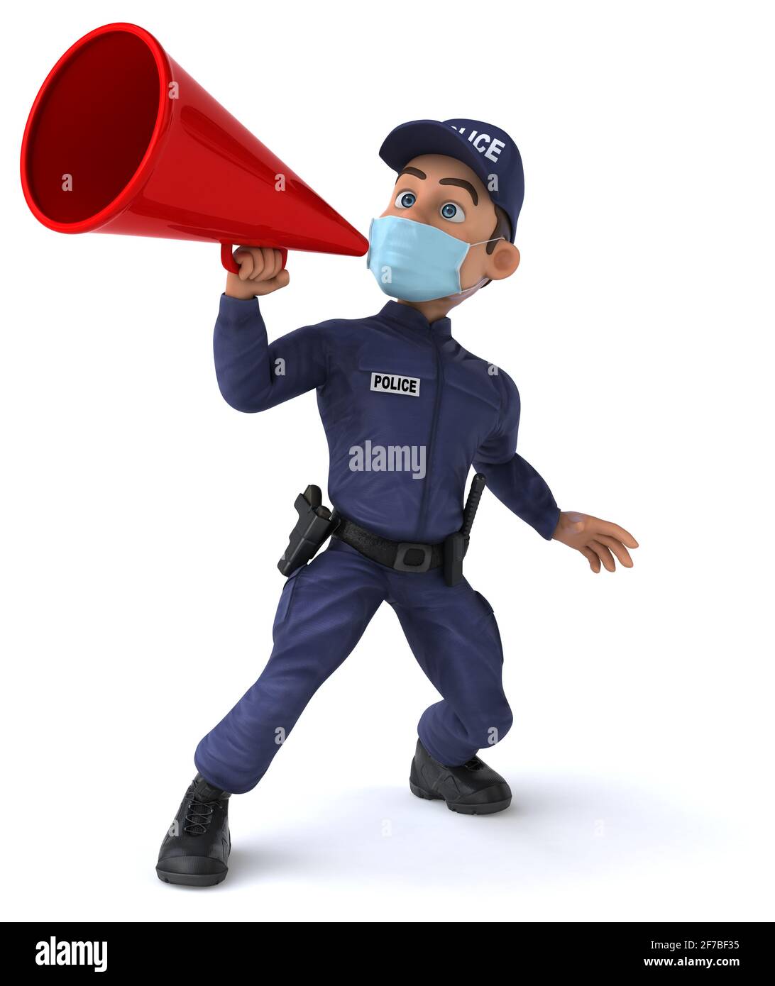 Fun 3D illustration of a cartoon Police Officer Stock Photo - Alamy